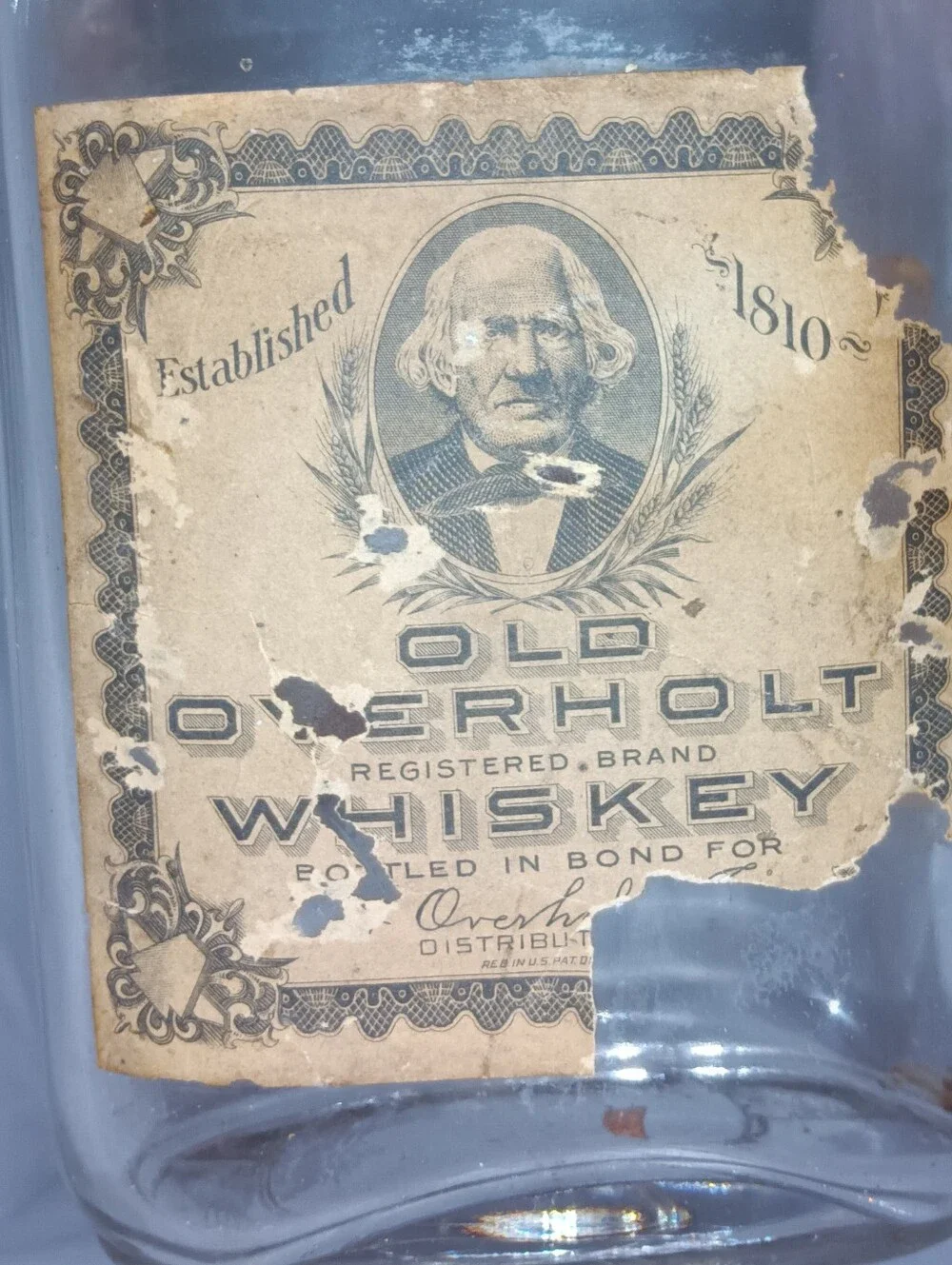 Accents | Old Overholt Whiskey Clear Glass Bottle With Vintage Label ...